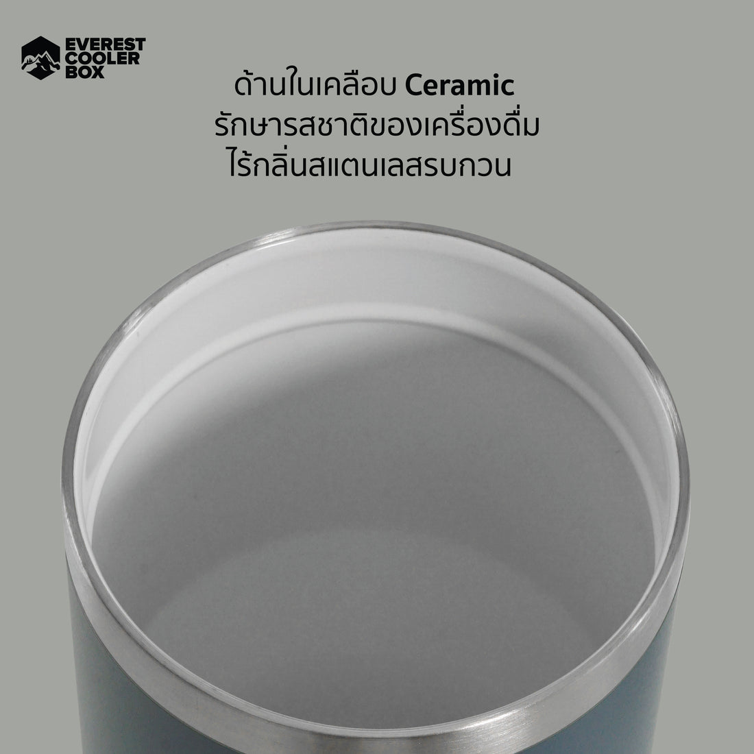 Everest แก้วน้ำเก็บความเย็นเคลือบเซรามิค แก้วสแตนเลส Tumbler Ceramic c